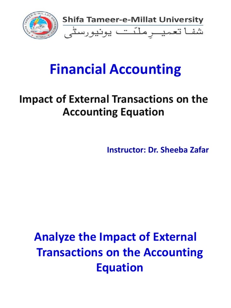 Financial Accounting: Impact of External Transactions On The Accounting ...
