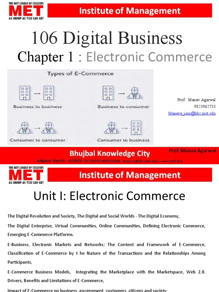 Unit 1 Electronic Commerce | PDF | E Commerce | Electronic Business