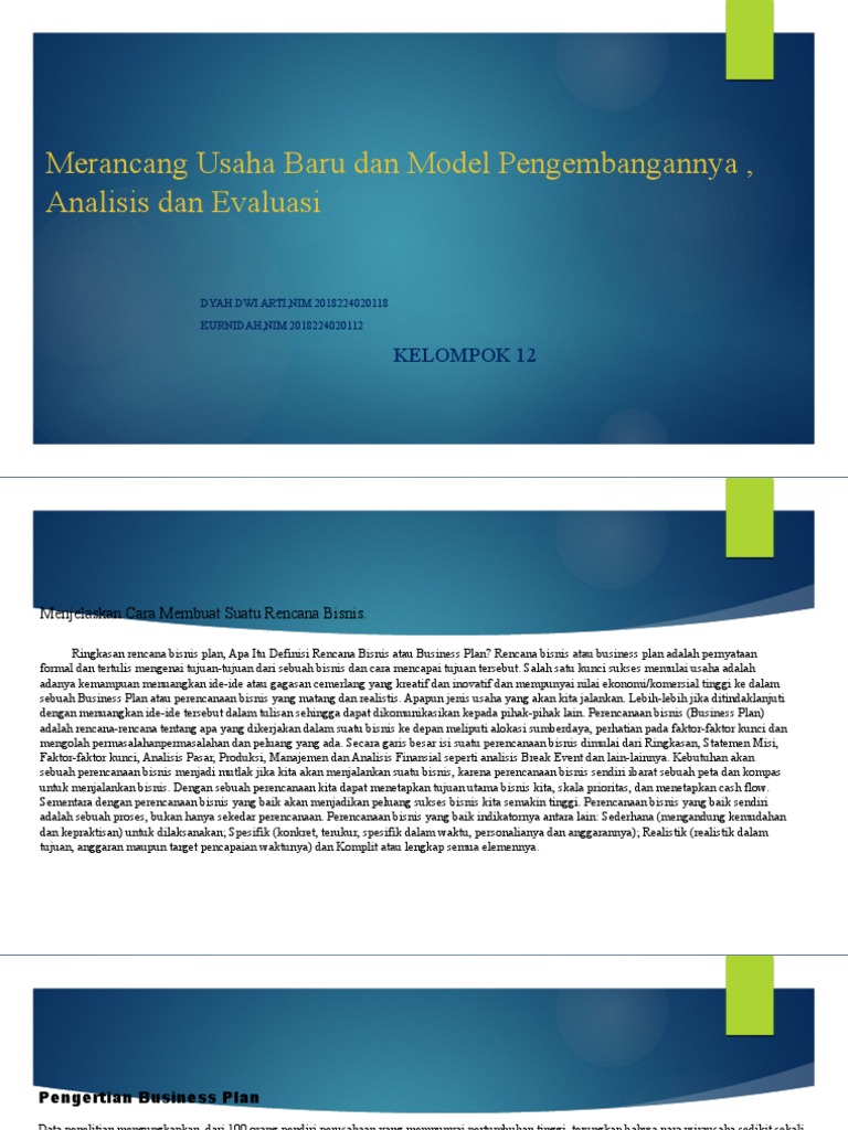 Merancang Usaha Baru Dan Model Pengembangannya, Analisis | PDF