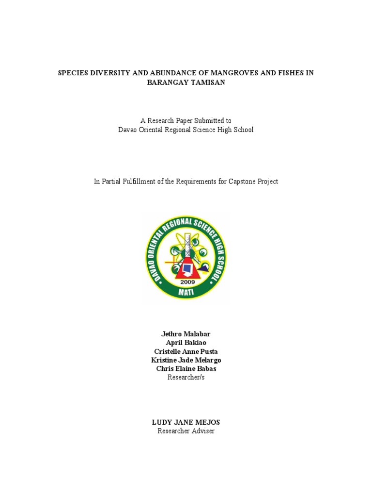 Mangrove and Fish Diversity in Tamisan | PDF | Mangrove | Coast