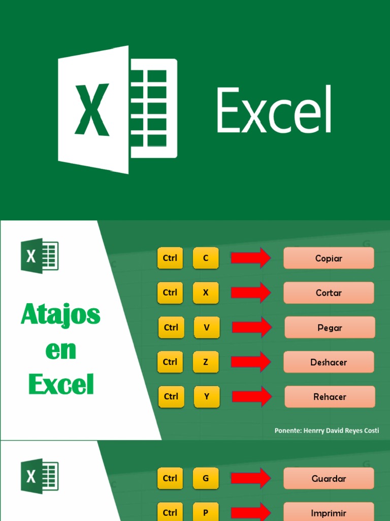Sesión 4 - Atajos de Excel | PDF | Microsoft Excel | Hoja de cálculo