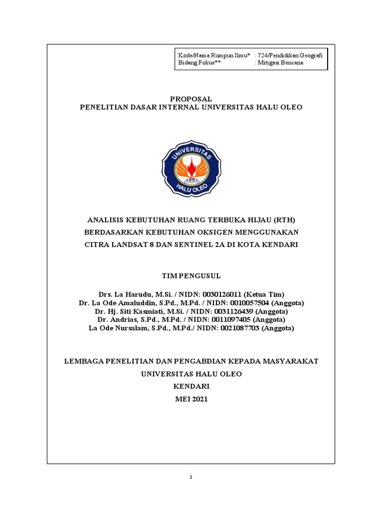 Fkip-Penelitian Dasar Internal Uho | PDF