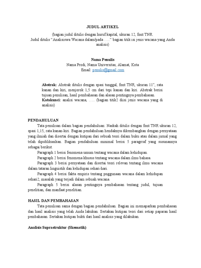 Template Tugas Akhir Analisis Wacana | PDF | Seni & Disiplin Bahasa | Kajian Bahasa Asing
