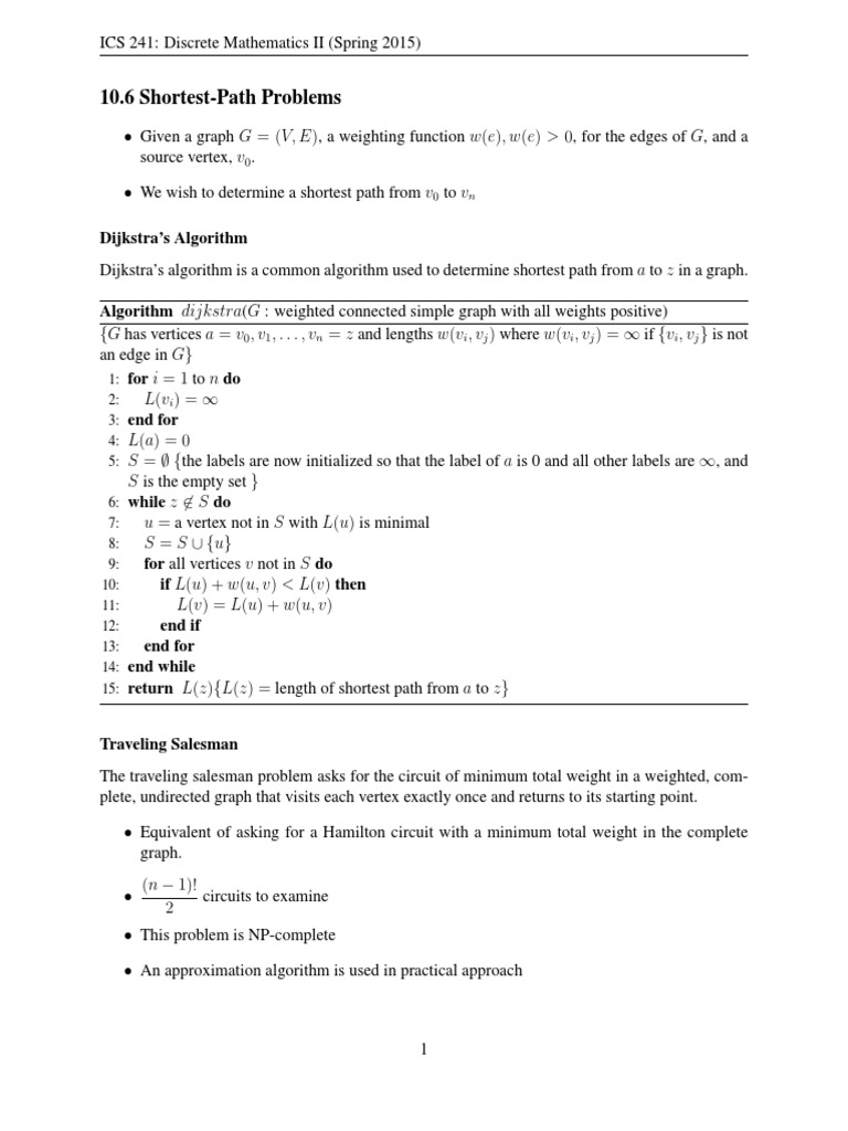 10.6 Shortest-Path Problems | PDF | Combinatorics | Teaching Mathematics