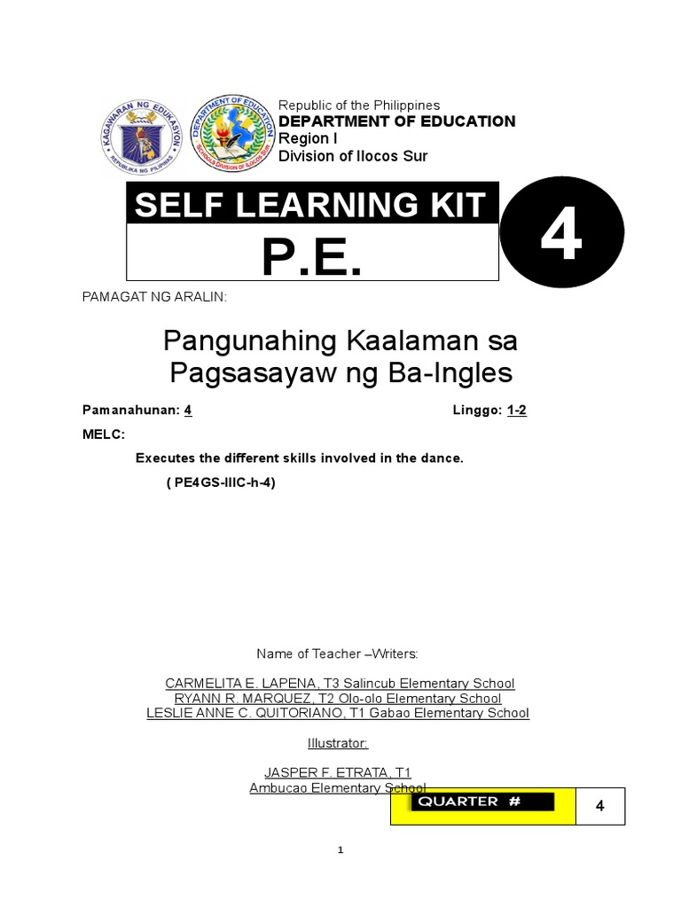 Self Learning Kit: Pangunahing Kaalaman Sa Pagsasayaw NG Ba-Ingles | PDF