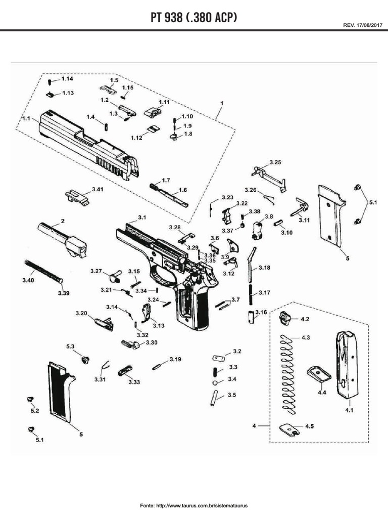 Vista Explodida Da PST - 938 | PDF | Armas de fogo | Armas de projétil