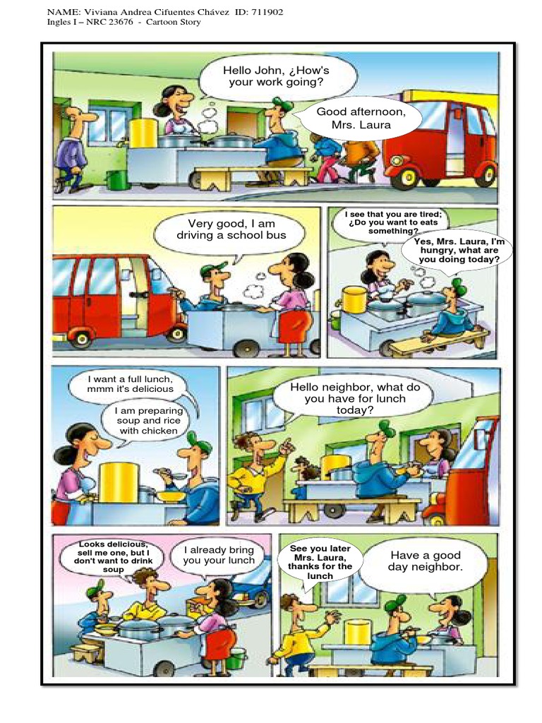 Cartoon Story: Lunch Conversation | PDF
