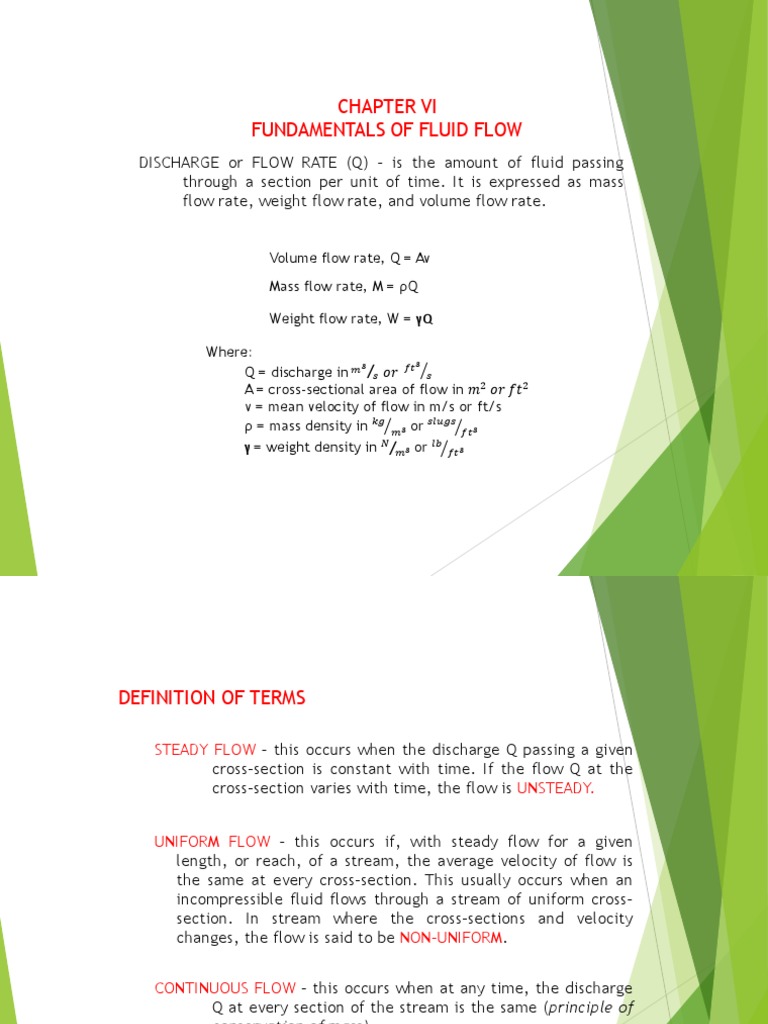 Fundamentals of Fluid Flow Concepts | PDF | Fluid Dynamics | Flow ...