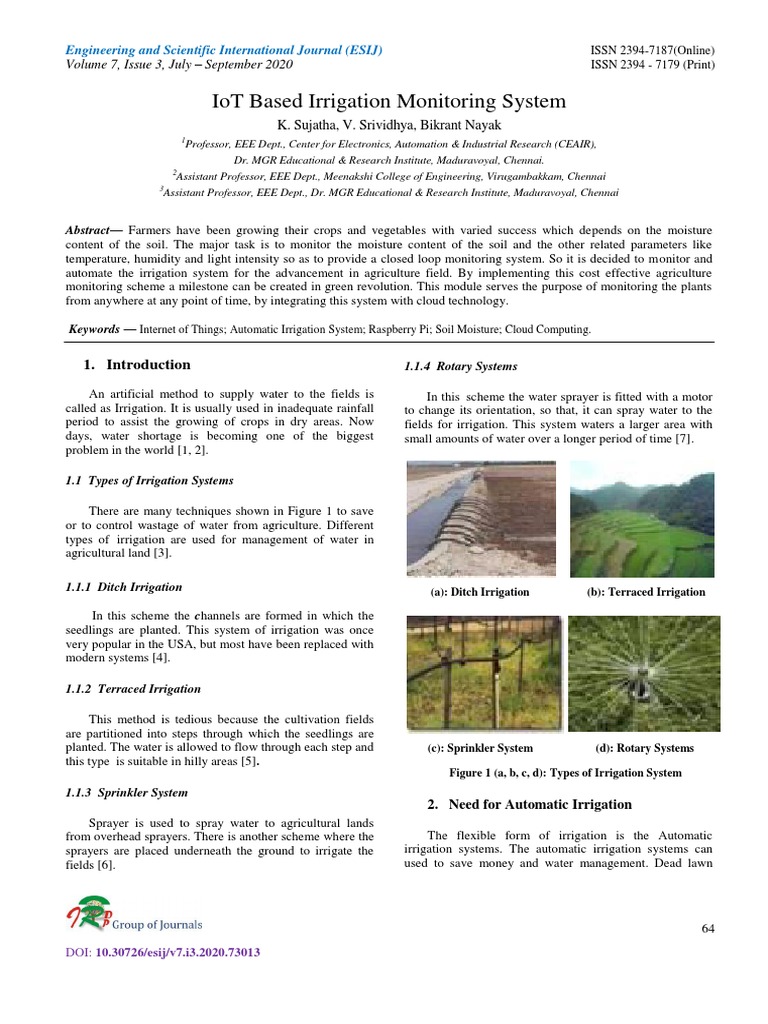 IoT Based Irrigation Monitoring System | PDF