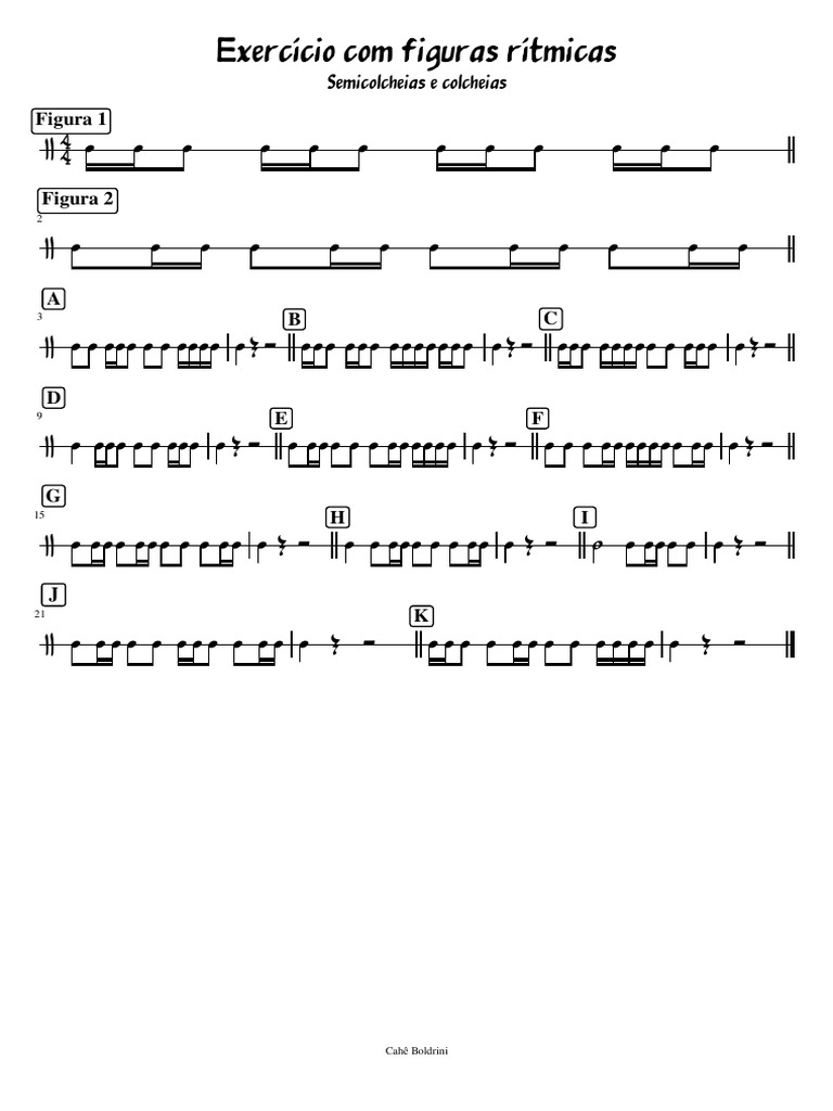 Exercício Com Figuras Rítmicas: Figura 1 | PDF