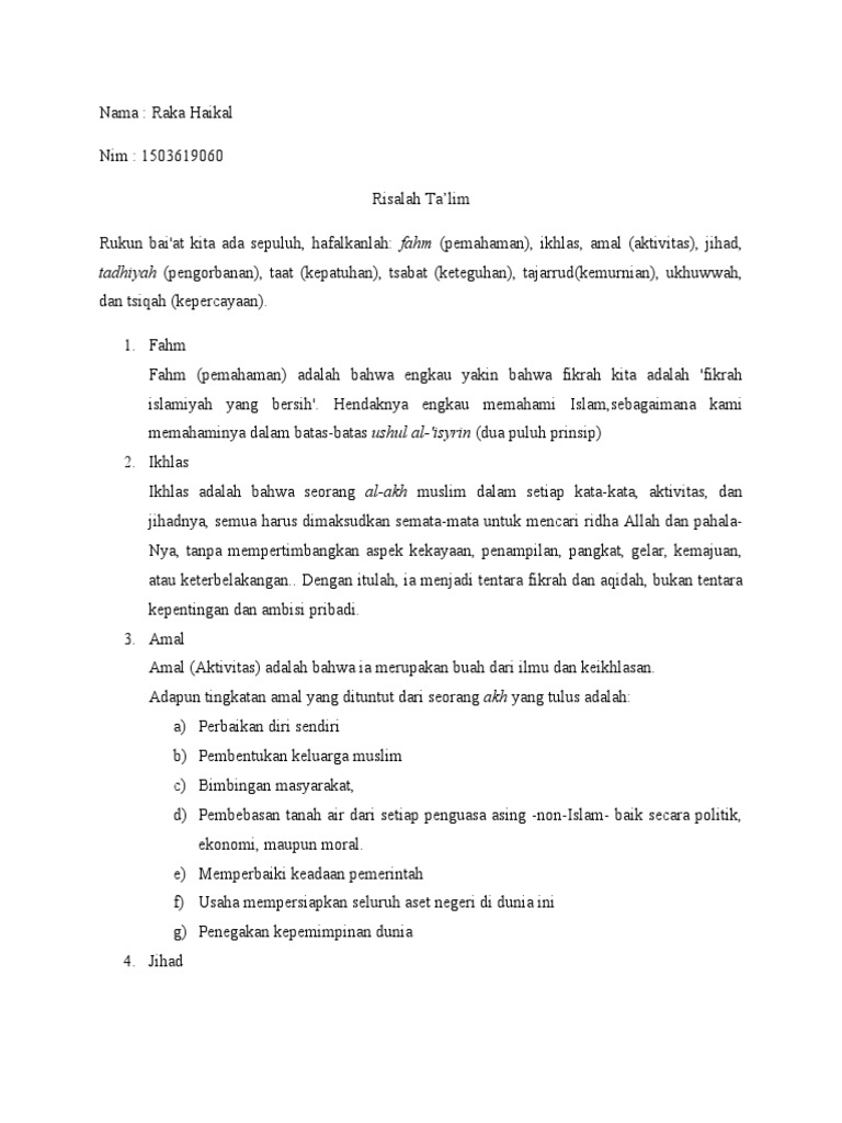 Risalah Ta'rim | PDF