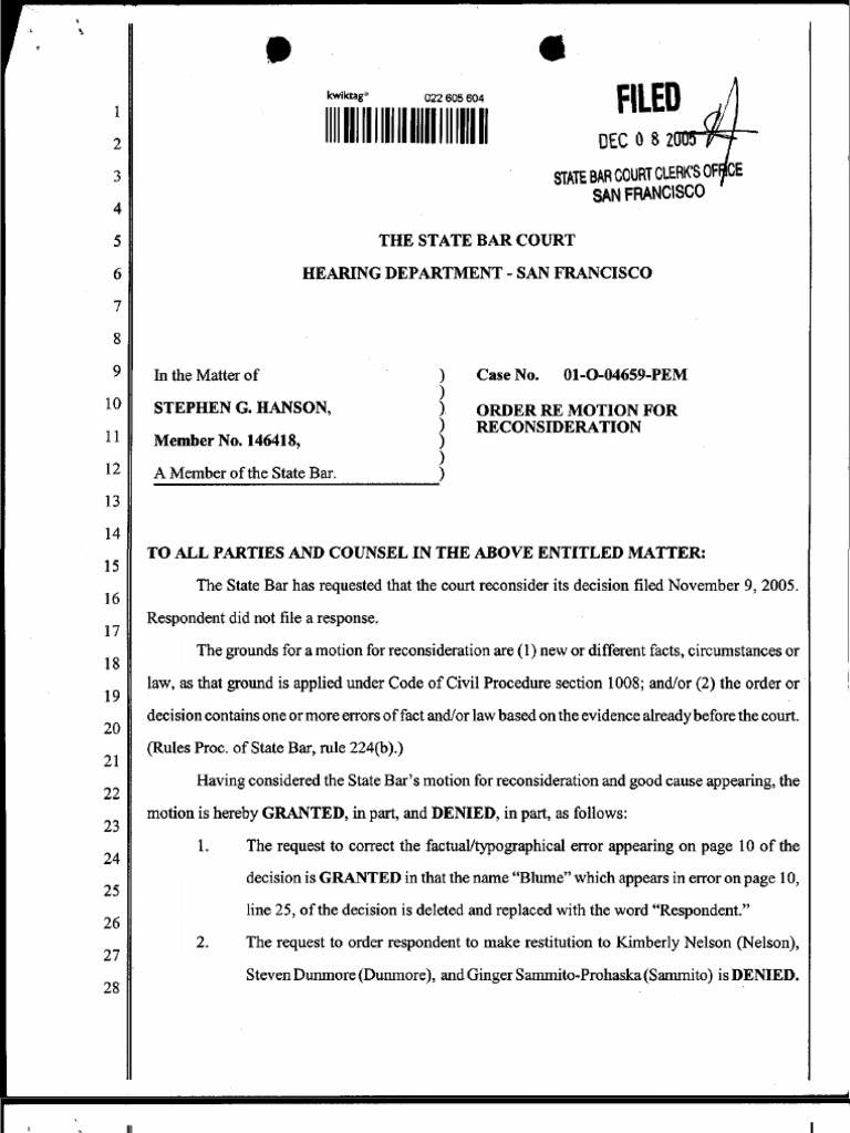 Stephen Hanson 01 O 04659 1 | PDF | Mail | Government