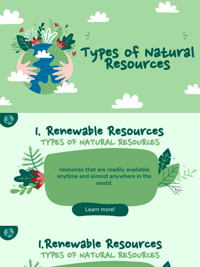 Types of Natural Resources | PDF | Environmental Resource Management ...