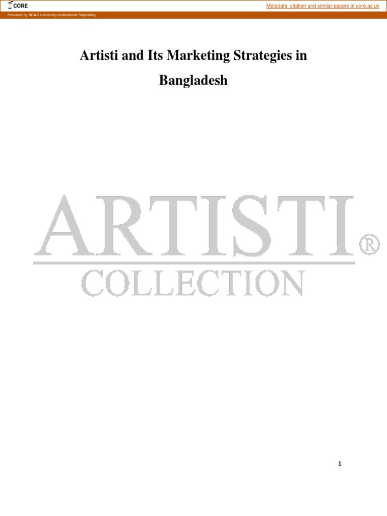 Artisti Collection's Marketing Insights | PDF | Goal | Product (Business)