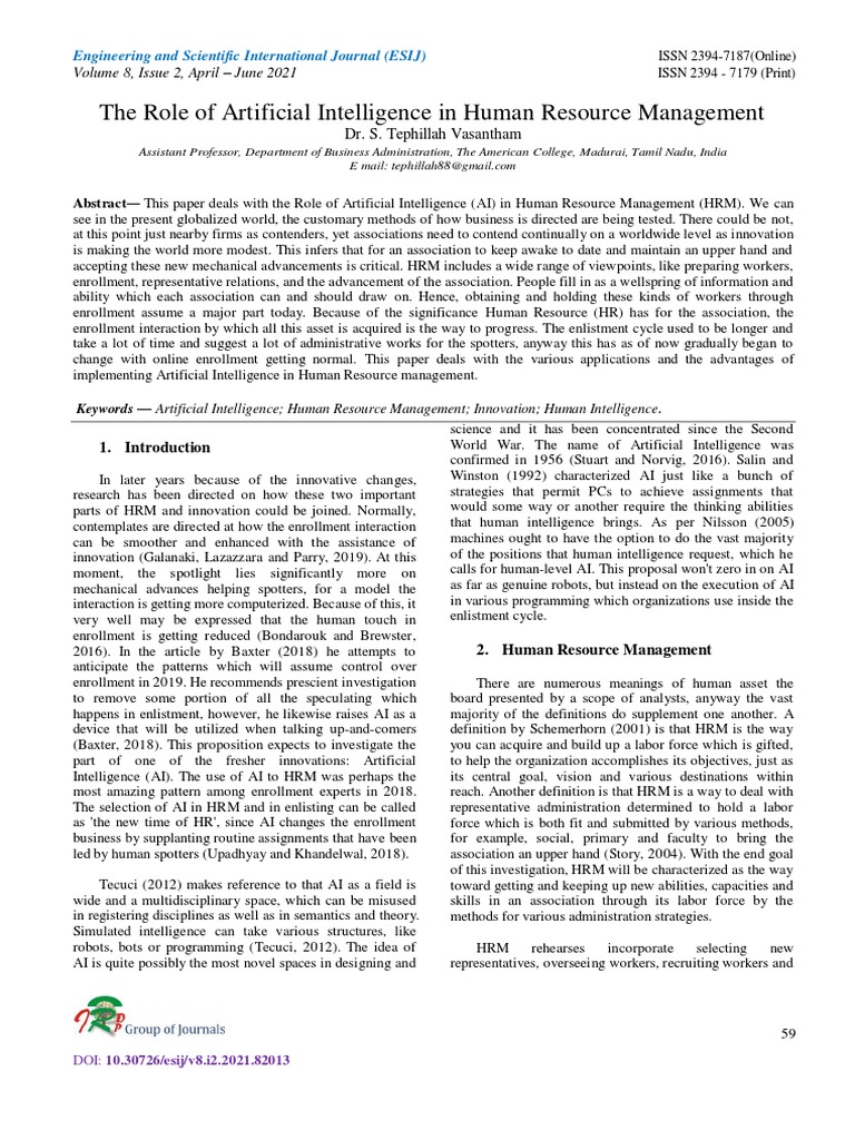 Artificial Intelligence in Human Resource Management | PDF | Artificial ...