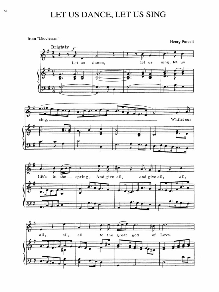 Let Us Dance, Let Us Sing - H. Purcell | PDF