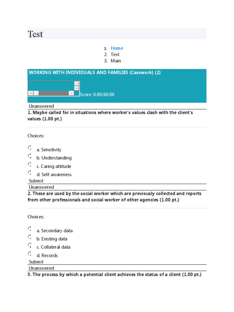 WORKING WITH INDIVIDUALS AND FAMILIES (Casework) | PDF | Social Work ...
