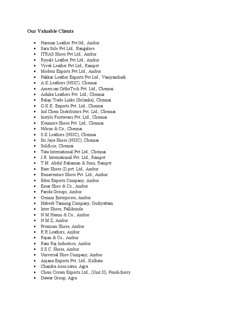 Our Valuable Clients | PDF