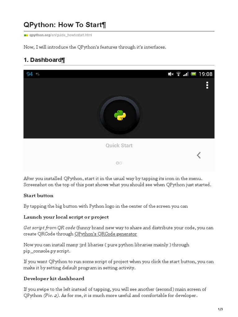 01 QPython How To Start | PDF | Python (Programming Language) | Command Line Interface