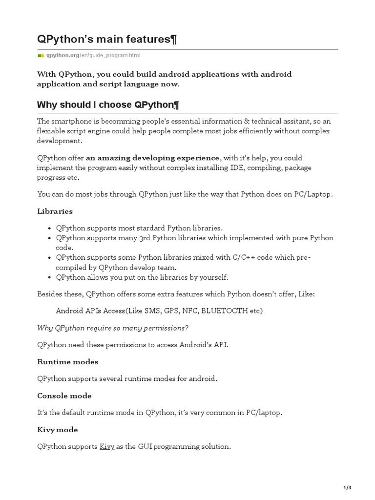 03 QPythons Main Features | PDF | Python (Programming Language ...