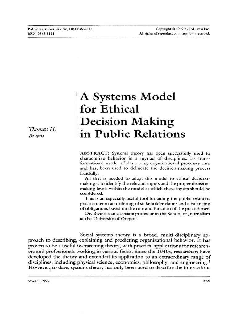 A Systems Model | PDF | System | Systems Theory