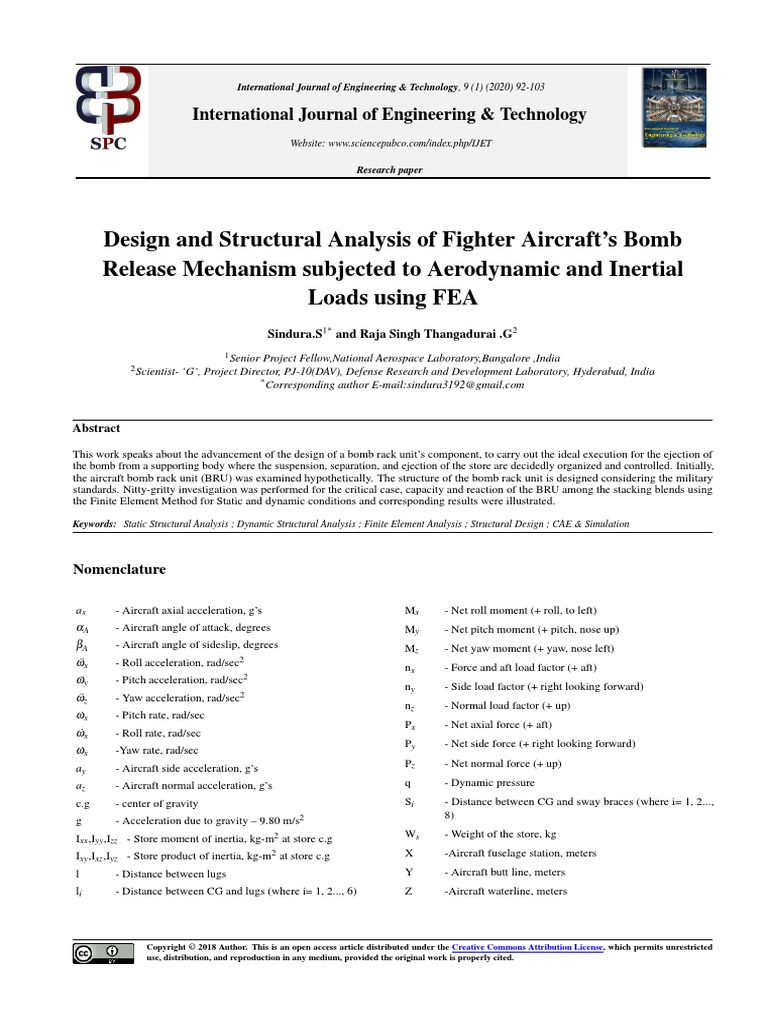 Design and Structural Analysis of Fighter Aircraft's Bomb | PDF ...