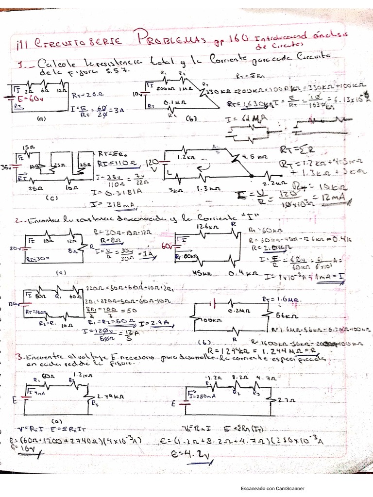 Solucionario Capitulo 5 Introducción Al Análisis de Circuitos - Boyletad - Circuilto Serie | PDF