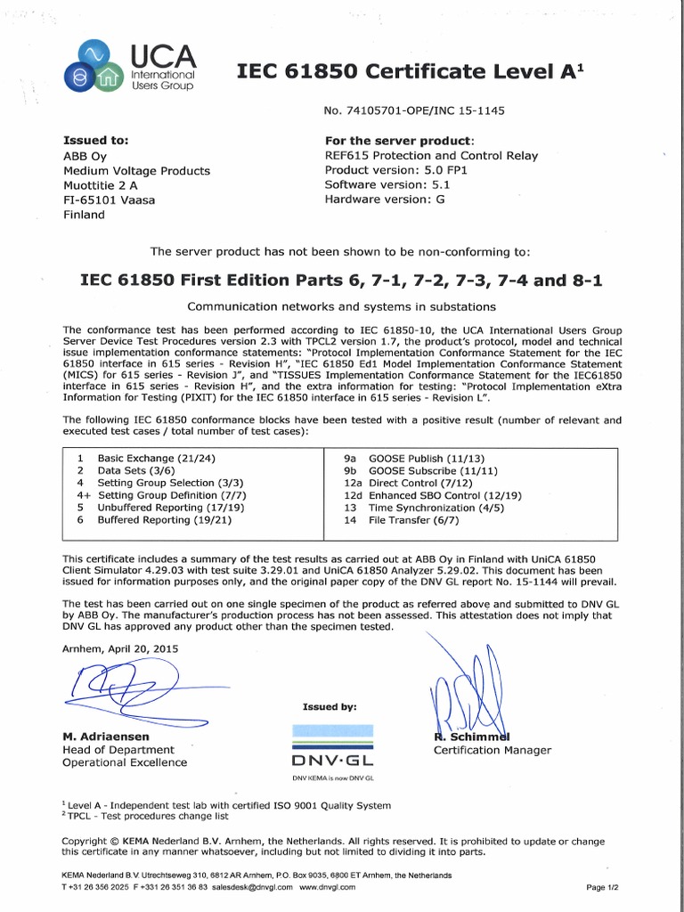15-1145 ABB REF615 RED615 REG615 REM615 RET615 REU615 REV615 ServerEd1 ...