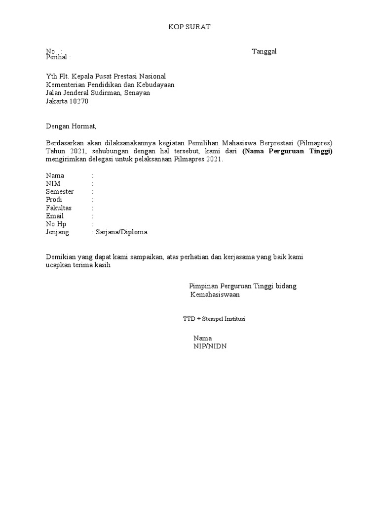 Format Surat Delegasi | PDF