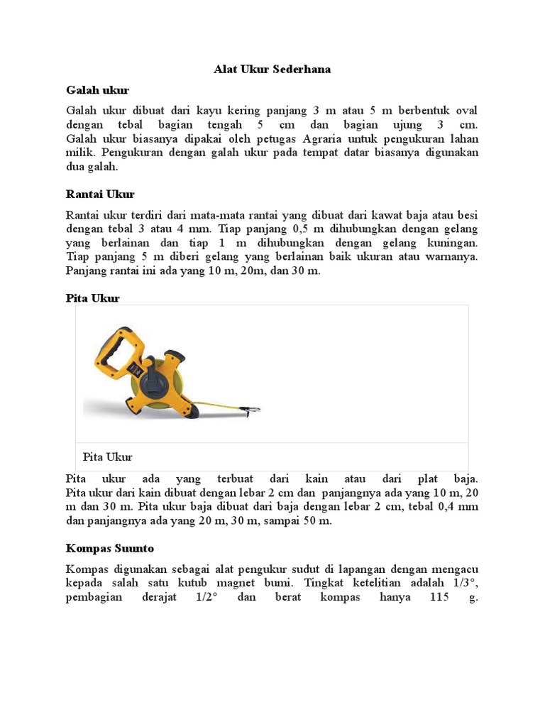 Alat Ukur untuk Surveyor dan Insinyur | PDF | Metode & Bahan Ajar ...