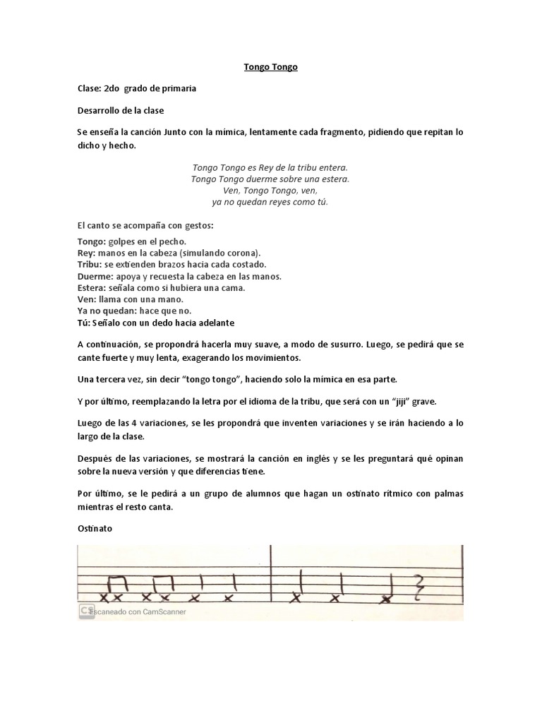 Clase de Tongo Tongo | PDF