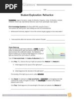 Refraction Lab - Gizmo | PDF