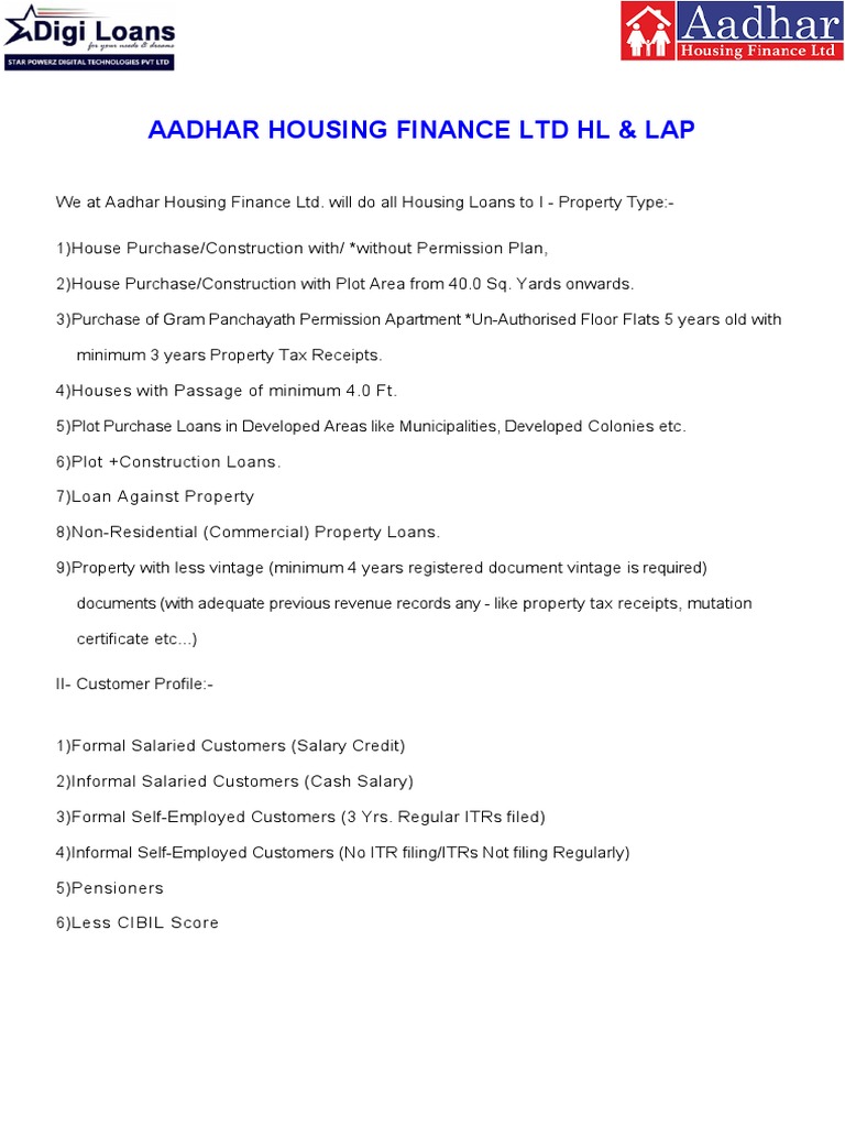 All Bank Policy HL & Lap | PDF | Mortgage Loan | Loan To Value Ratio