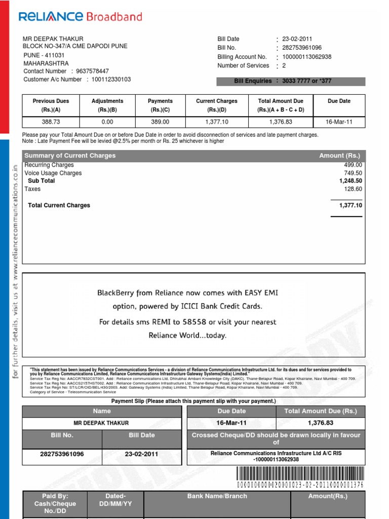 Summary of Current Charges Amount (RS.) : Bill Enquiries: 3033 7777 or ...