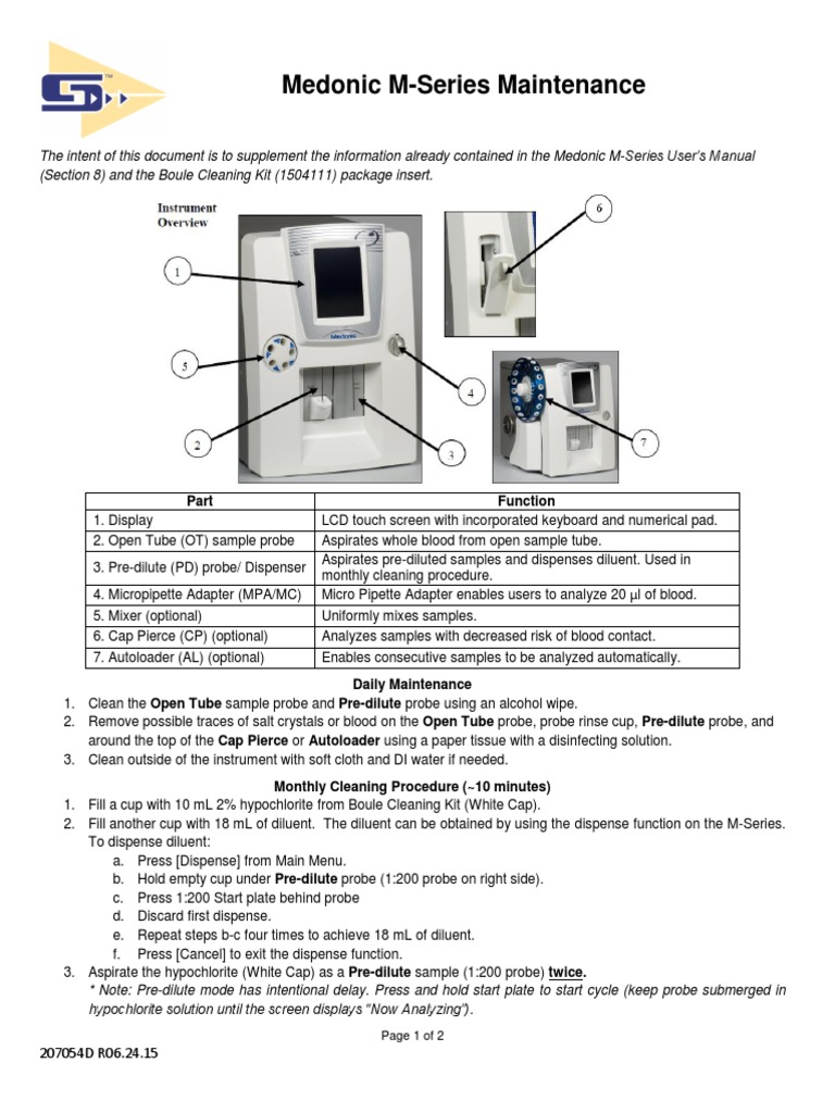 Form 207054 REV D CDS Medonic M Series Maintenance | PDF | Nature