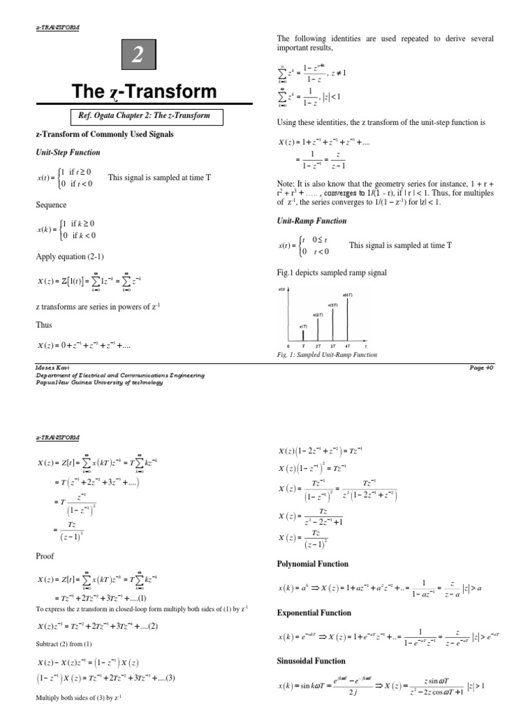 Z Transform Summary Pdf Algorithms Mathematical Analysis