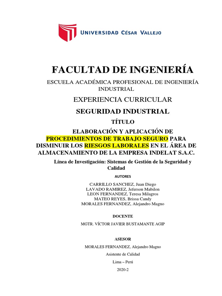 Informefinal MODELO | PDF | Seguridad y salud ocupacional | Empresas