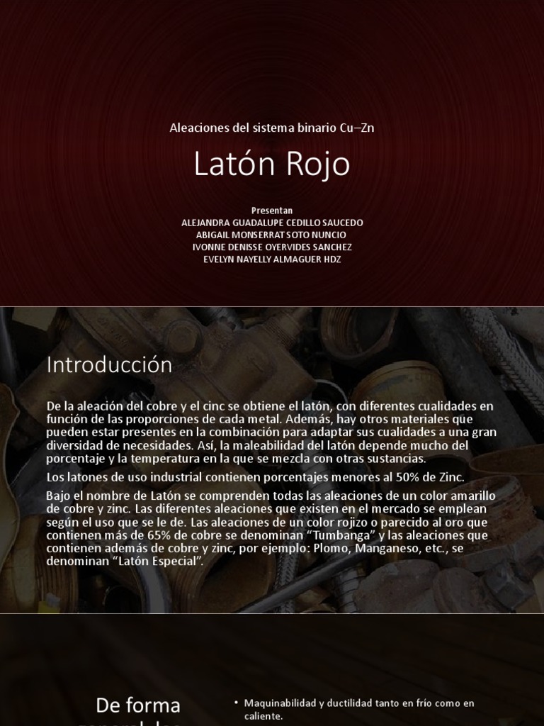Latones Rojos | PDF | Latón | Cobre