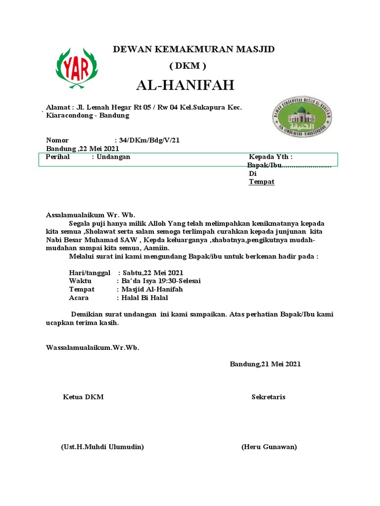 Surat Undangan DKM | PDF