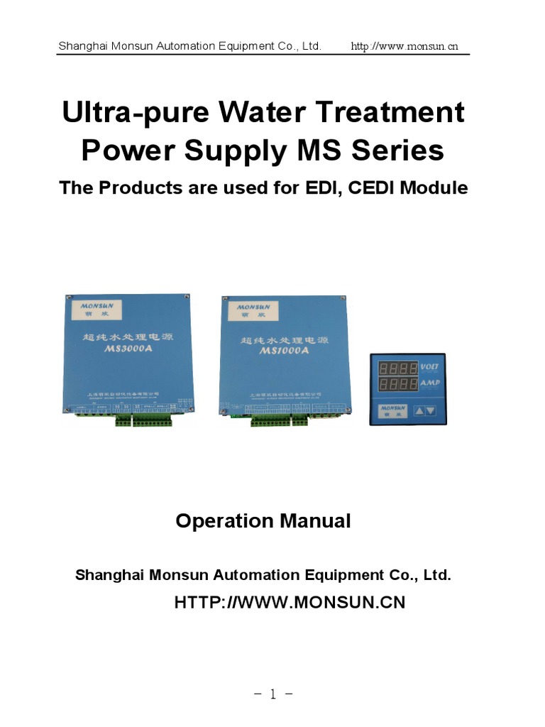 MS Series EDI Power Supply Manual | PDF | Power Supply | Switch