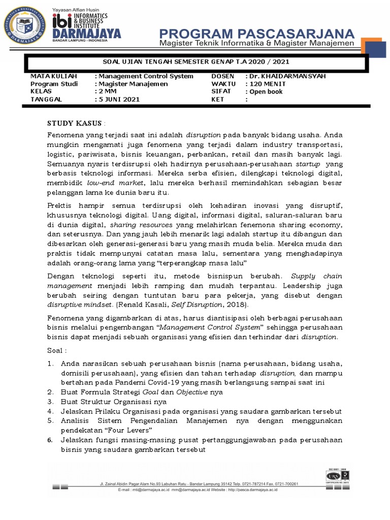 Soal UTS | PDF | Karier & Perkembangan | Bisnis