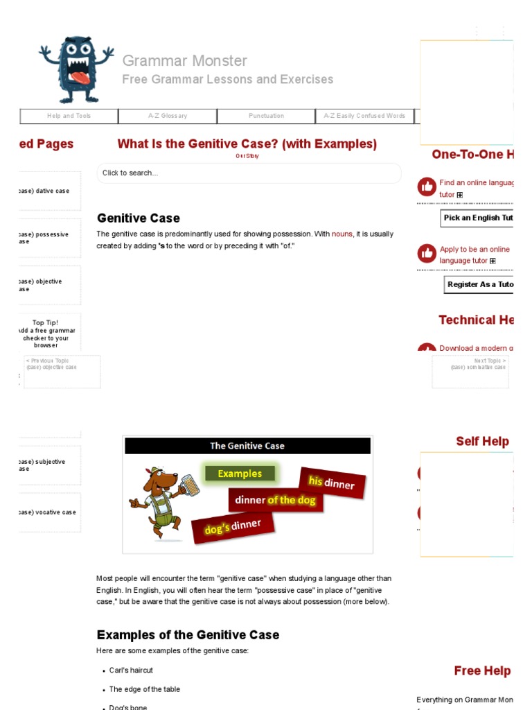 Genitive Case - What Is The Genitive Case | PDF