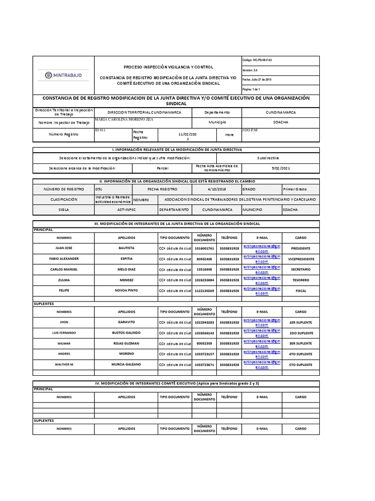 Formulario Ast-Inpec | PDF | Gobierno