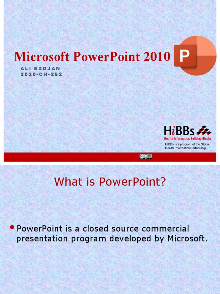 Microsoft Powerpoint 2010: Ali Ezojan 2 0 2 0 - C H - 2 5 2 | PDF | Microsoft Power Point ...