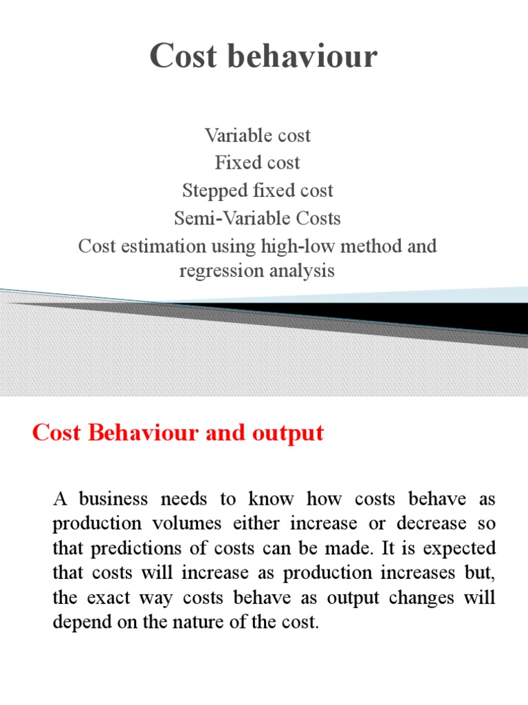 Cost Behaviour-1 | PDF | Regression Analysis | Correlation And Dependence