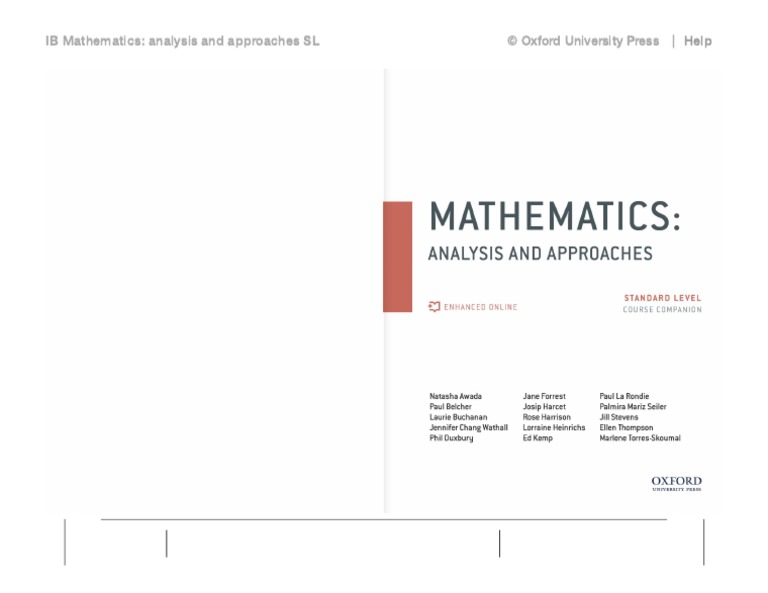 IB Mathematics: Analysis and Approaches SL © Oxford University Press | PDF