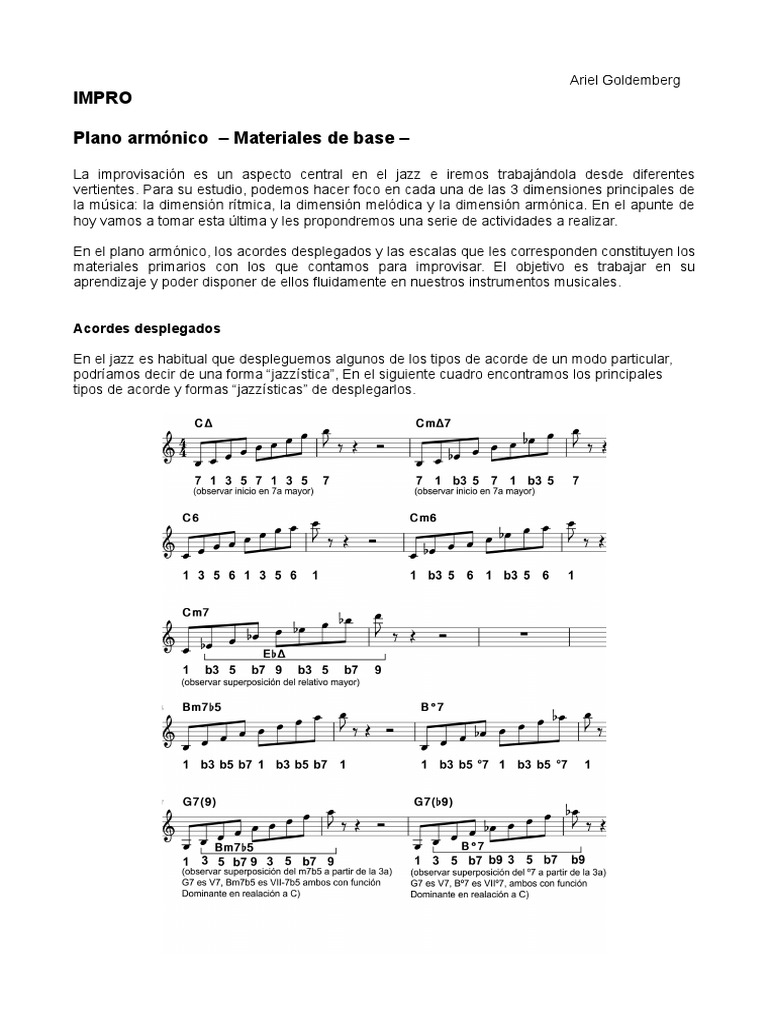 Impro - Materiales de Base - Acordes y Escalas (Corregido) | PDF ...