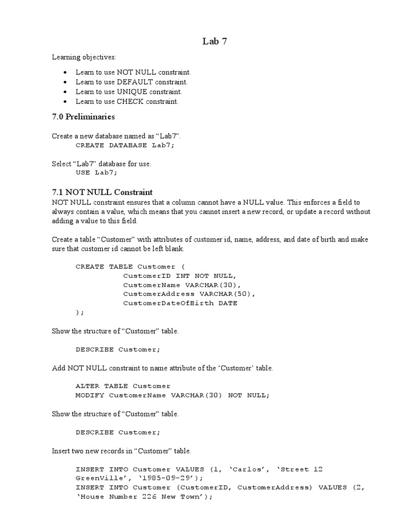 DB Lab 7 | PDF | Relational Database | Information Retrieval