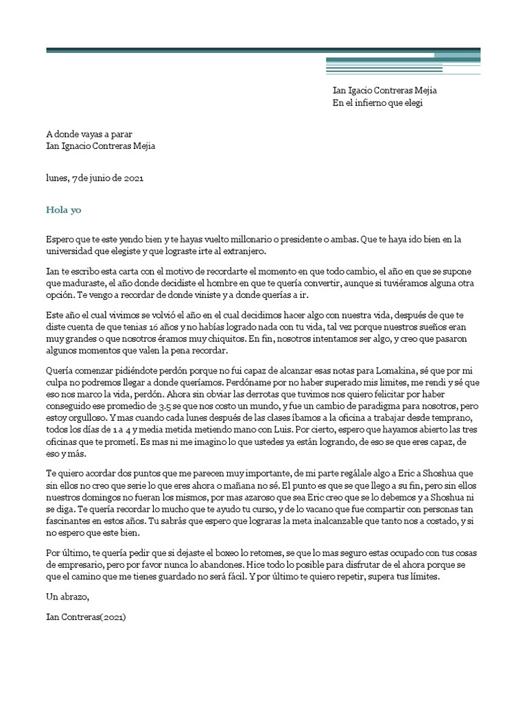 Carta A Yo Del Futuro | PDF