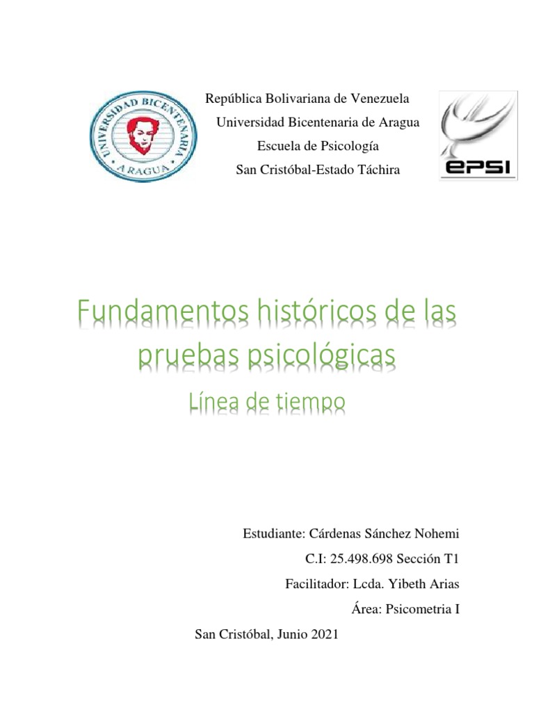 Historia de las Pruebas Psicológicas | PDF | Inteligencia | Sicología